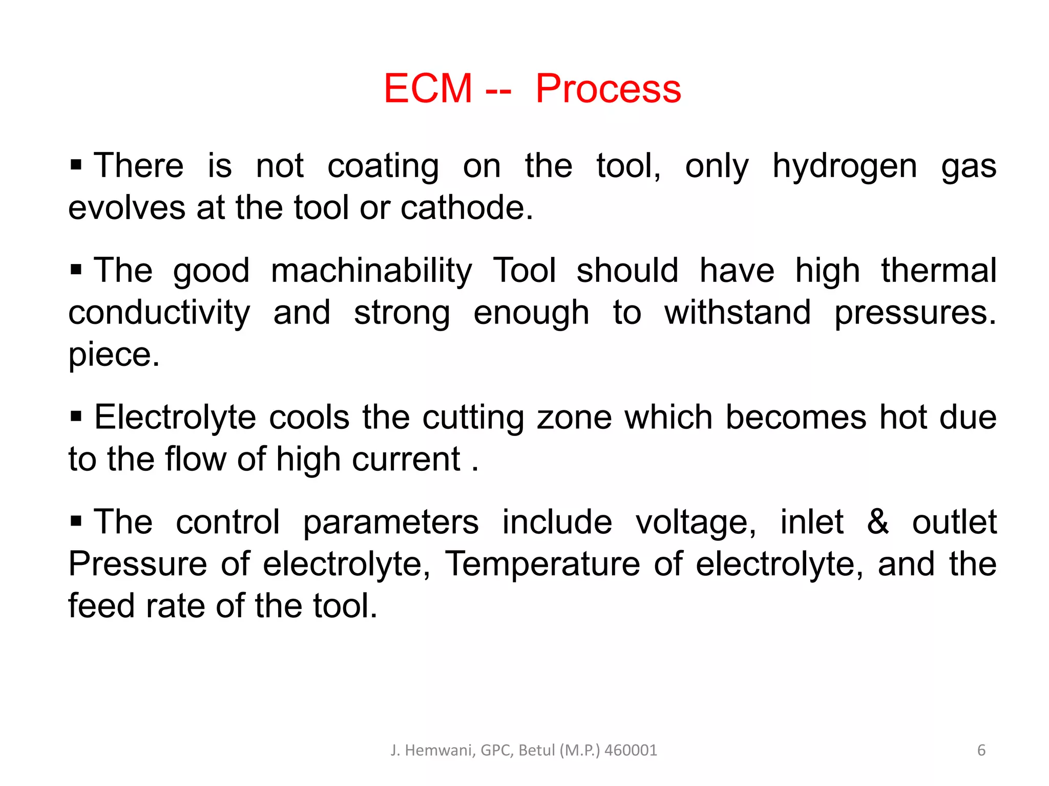 Electro chemical machining | PPT