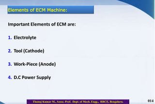 Electro chemical machining - Thanuj Kumar M | PPTX