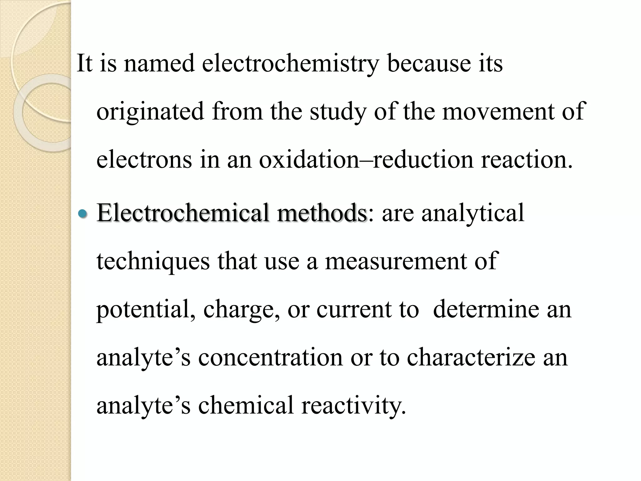 Electrochemical method of analysis | PDF