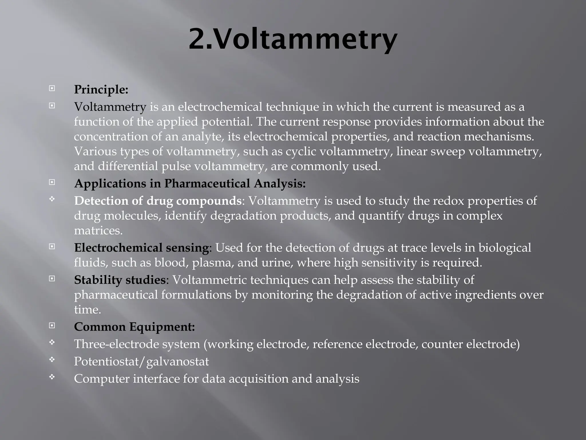 Electrochemical Methods Of Analysis Pptx Chemistry Science