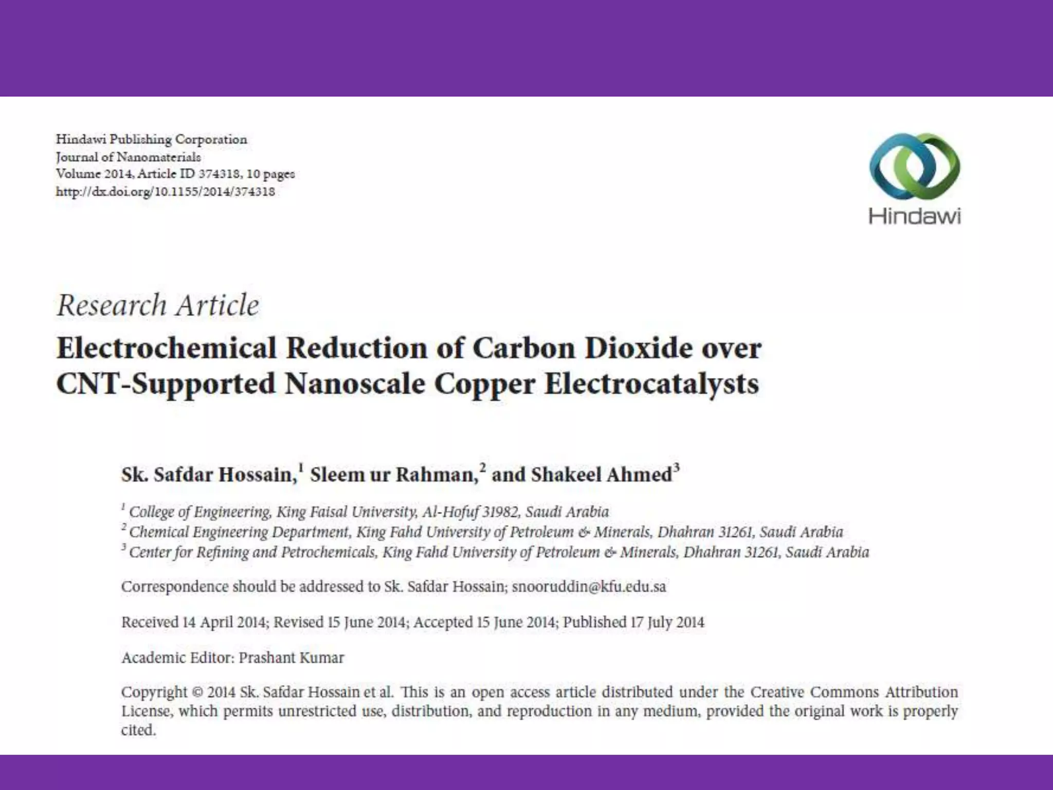 Electrochemical reduction of Carbon Dioxide | PPTX