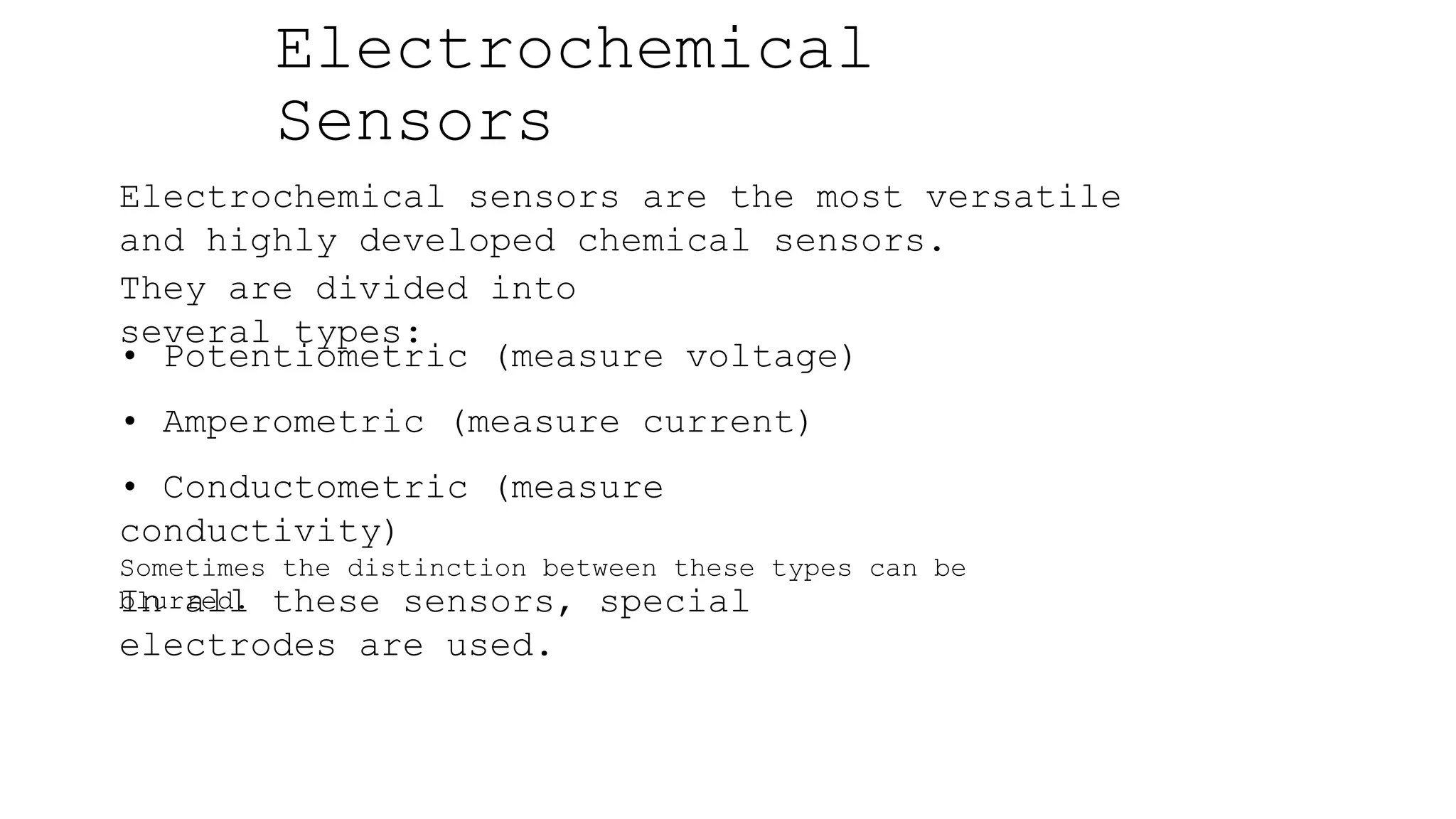 Basic Principle of Electrochemical Sensor | PPTX