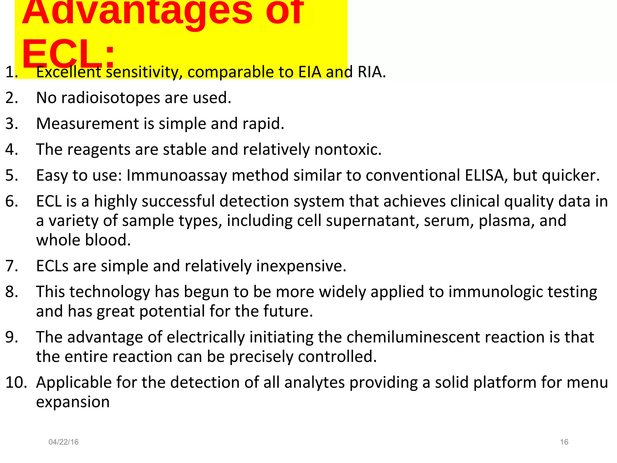 Electrochemiluminescent (ecl) | PPT