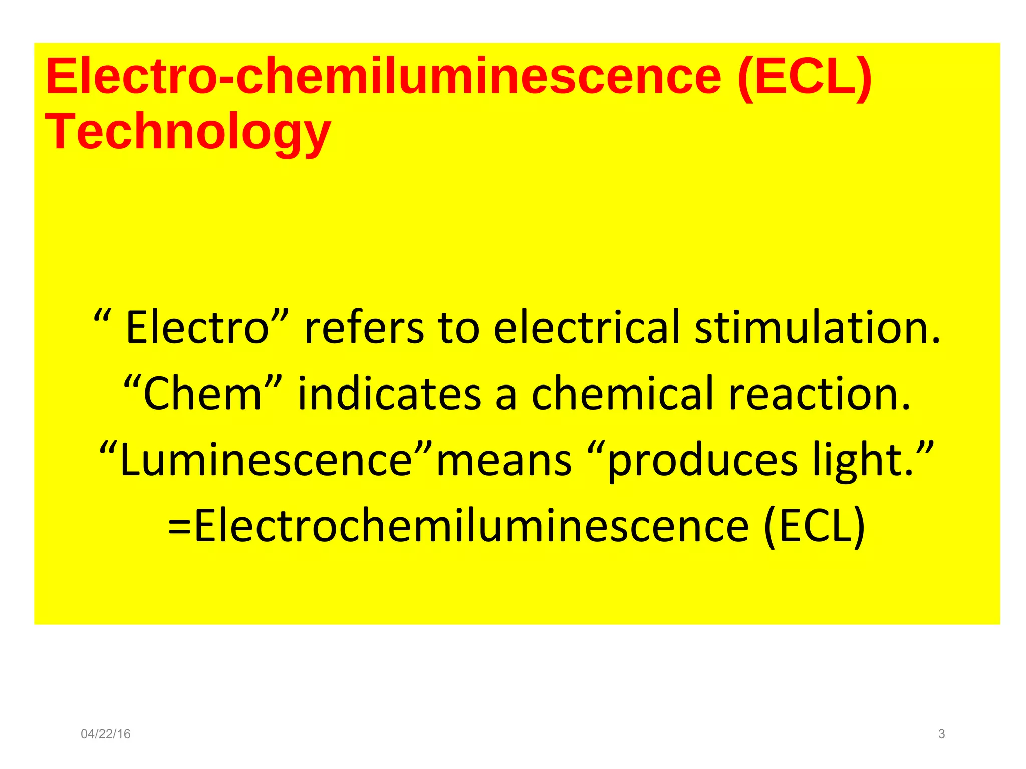 Electrochemiluminescent (ecl) | PPT