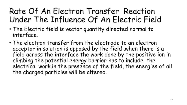 charge transfer process in the presence and absence of electric field | PPT
