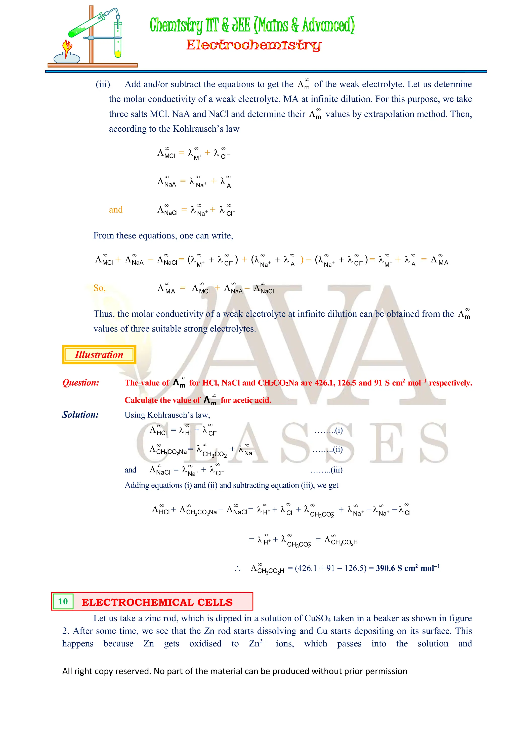 Electrochemistry Notes for Class 12 JEE and JEE Advanced PDF | PDF