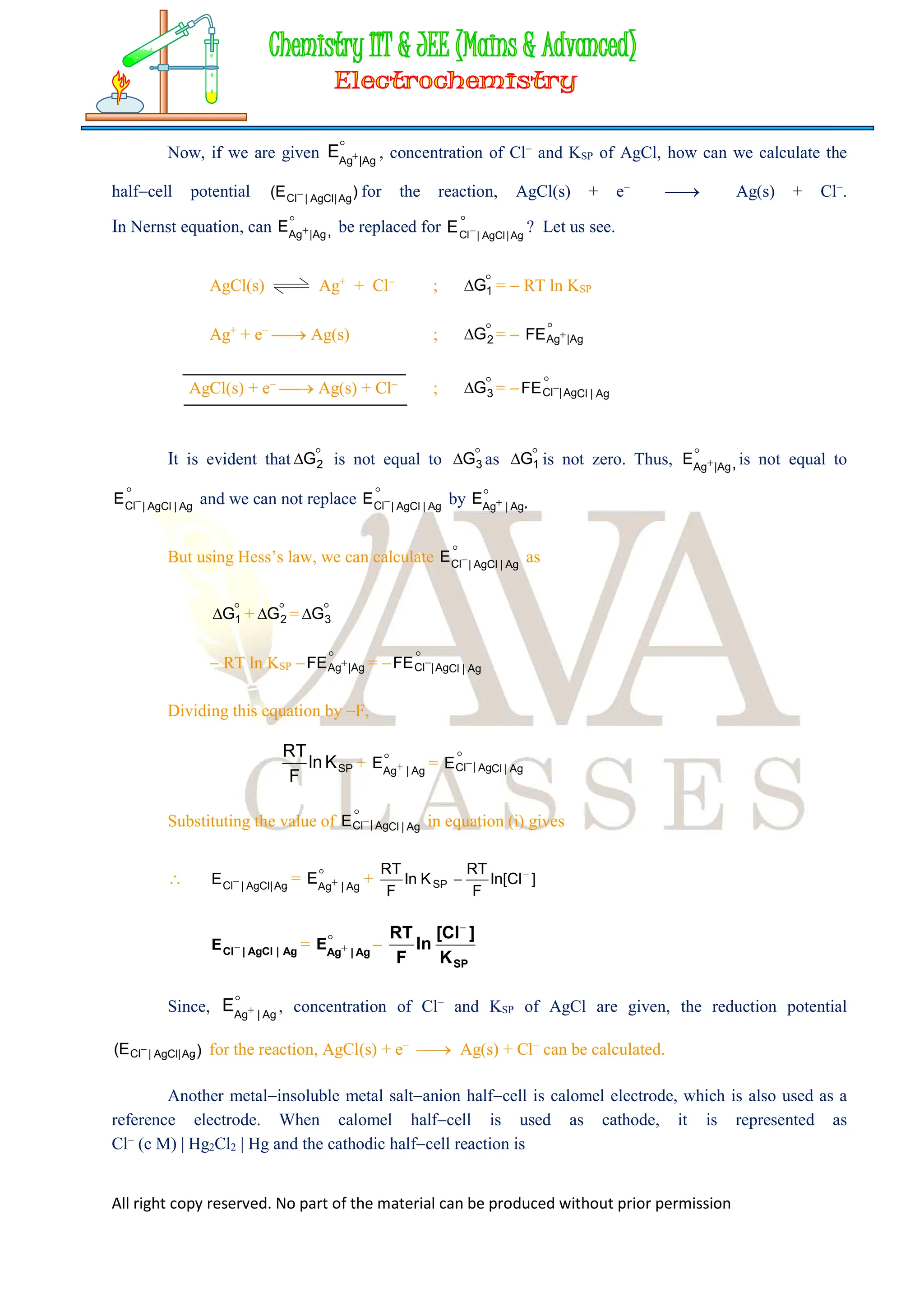 Electrochemistry Notes for Class 12 JEE and JEE Advanced PDF | PDF