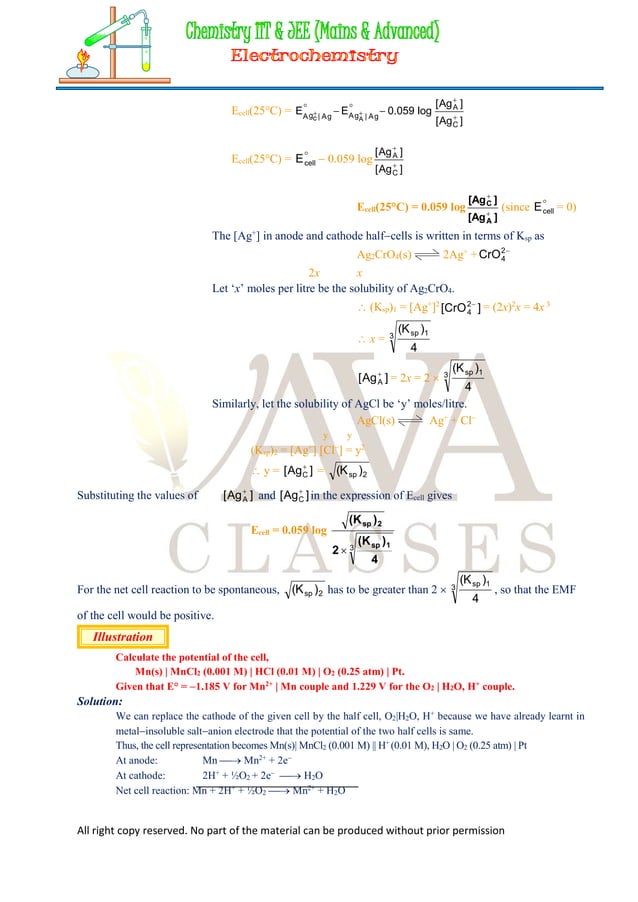 Electrochemistry Notes for Class 12 JEE and JEE Advanced PDF | PDF