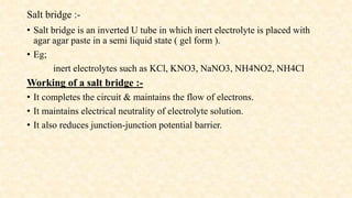 Electrochemistry galvanic cell lec 2 std 12 | PPTX