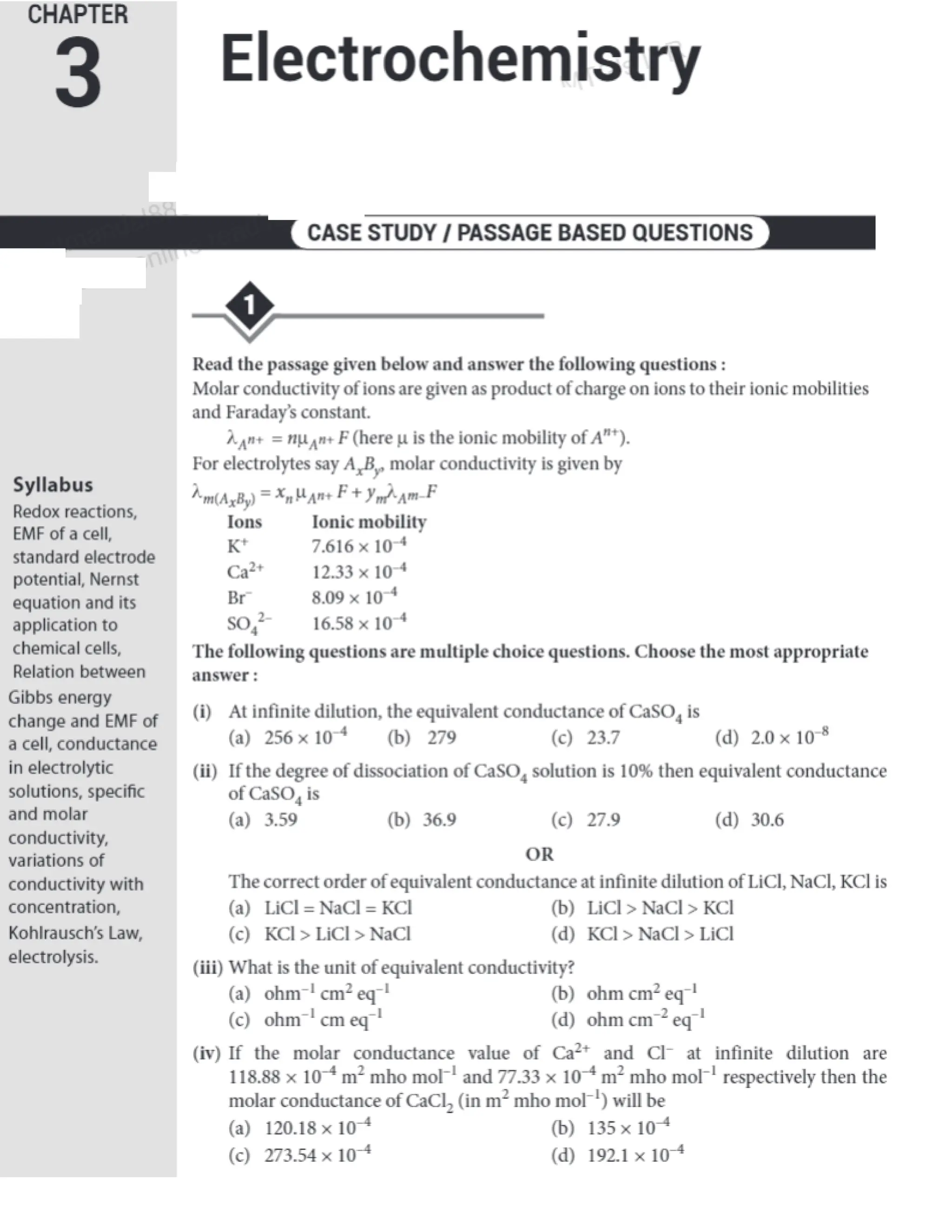Electro Chemistry Case base study chapter wise cbse xii | PDF