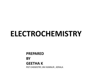 Electrochemistry PPT .pdf, chemistry for jee neet etc, electrochemical reaction cell etc | PDF