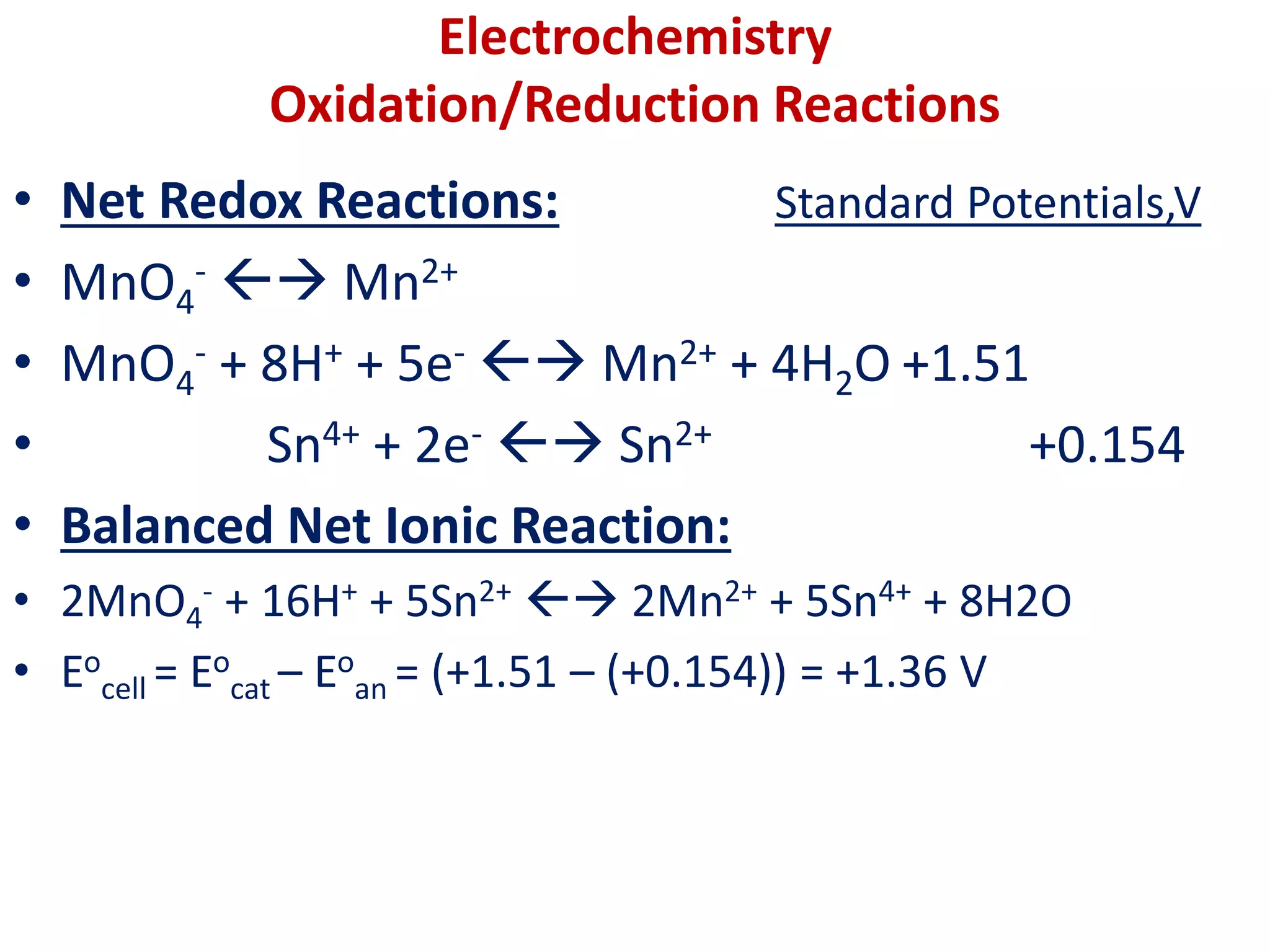 Electrochemical Cells and Electrode Potentials | PPT