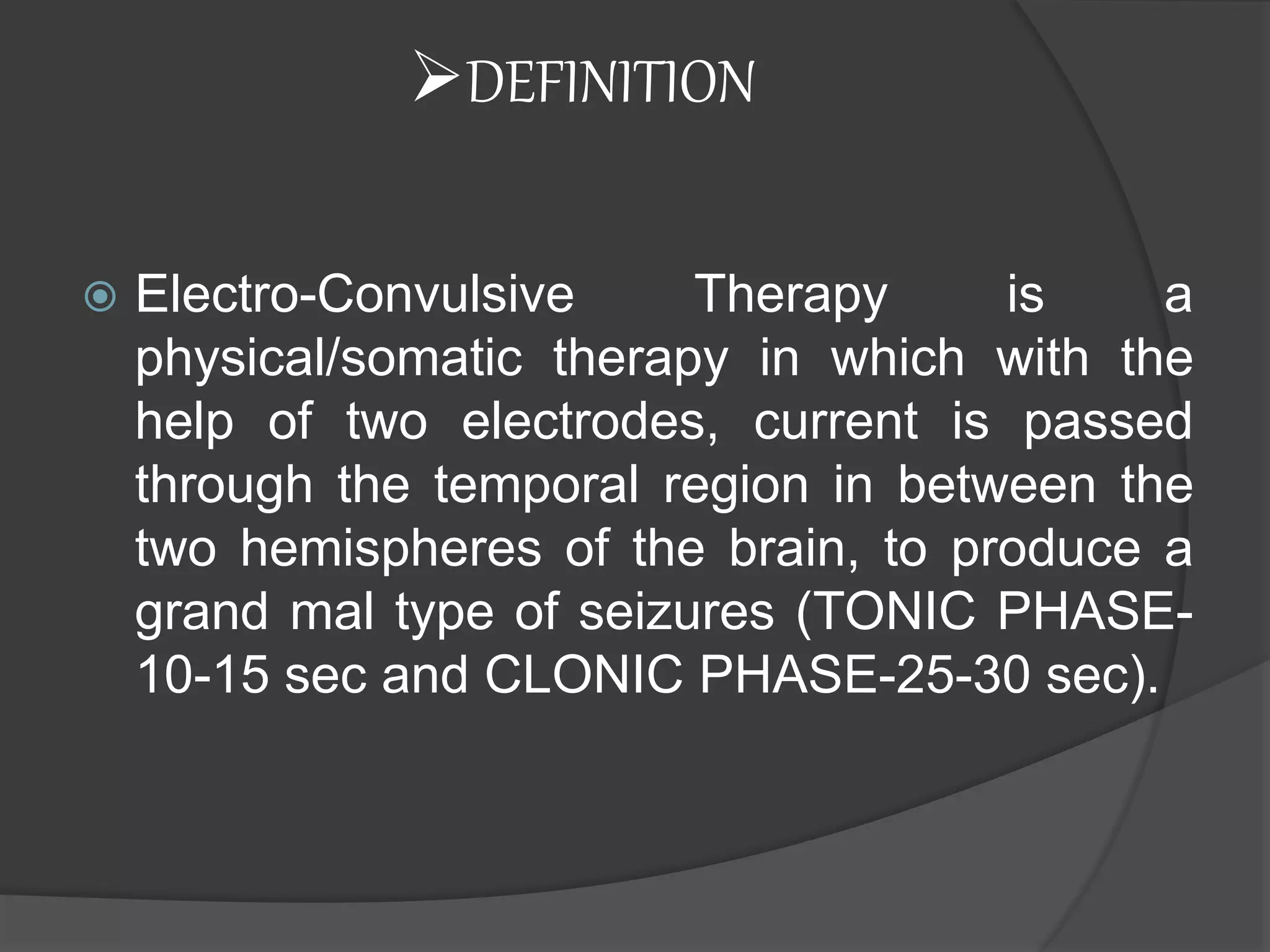 Electro convulsive therapy | PPTX