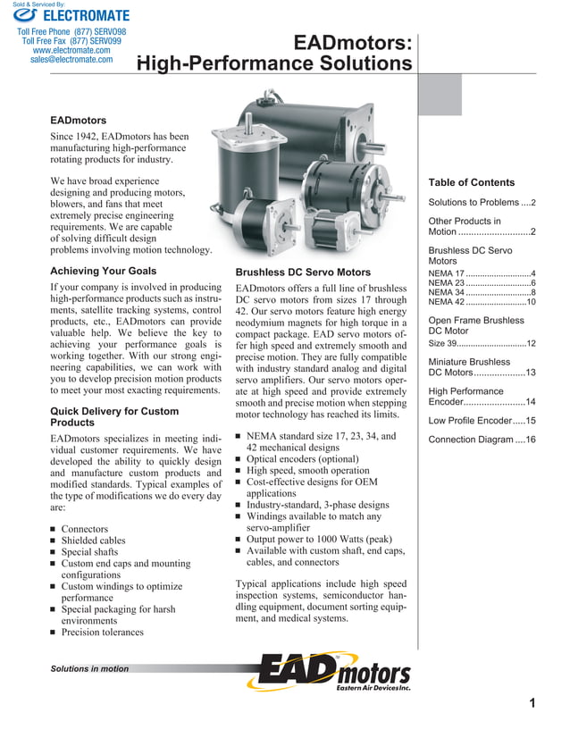 Electrocraft ead bldc_catalog | PDF | Radio Control | Hobbies & Interests