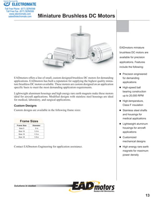 Electrocraft ead bldc_catalog | PDF | Radio Control | Hobbies & Interests