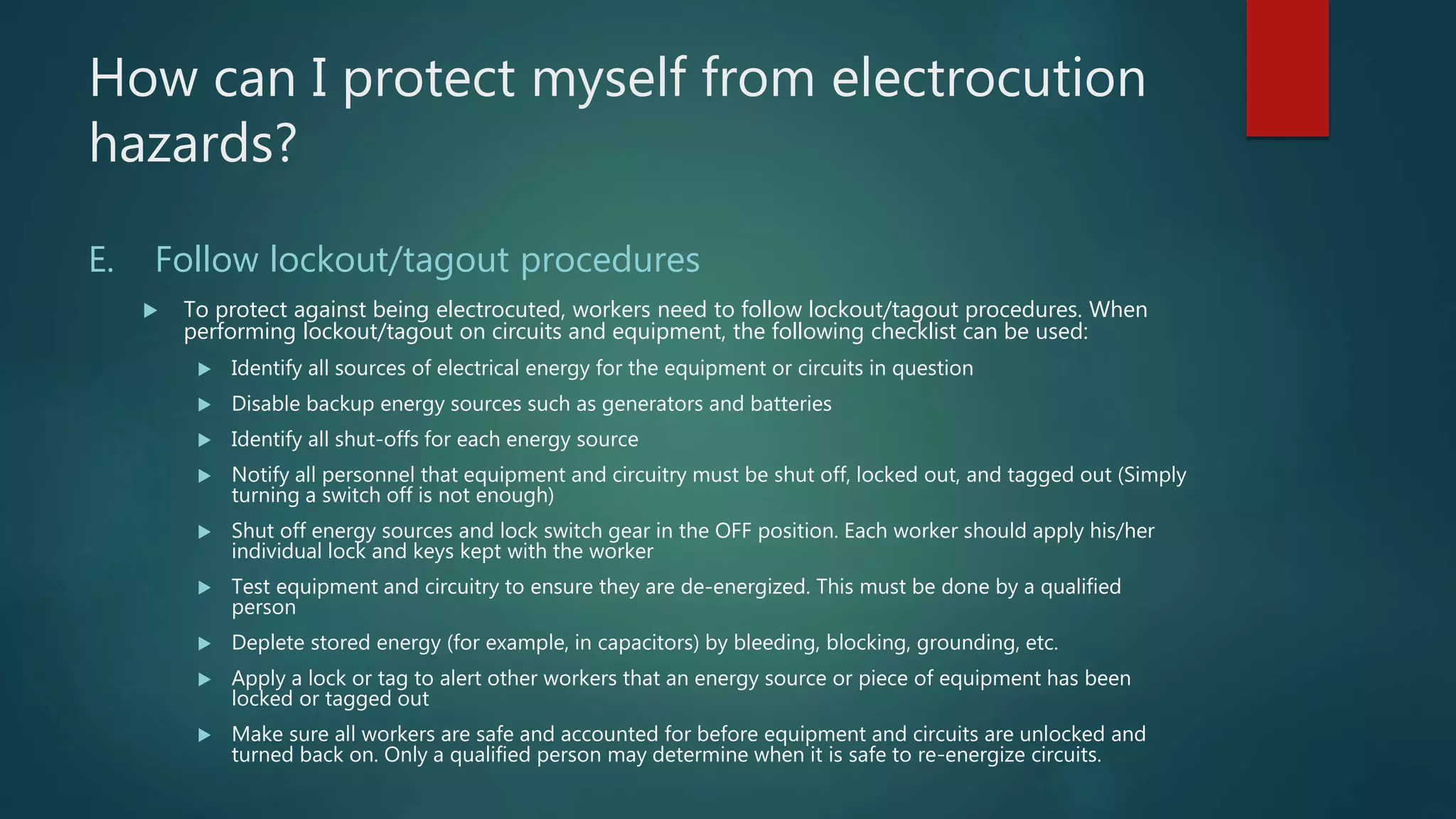 Electrocution hazards 2019 | PPTX