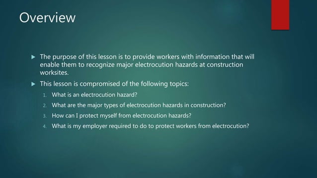 Electrocution hazards 2019 | PPTX