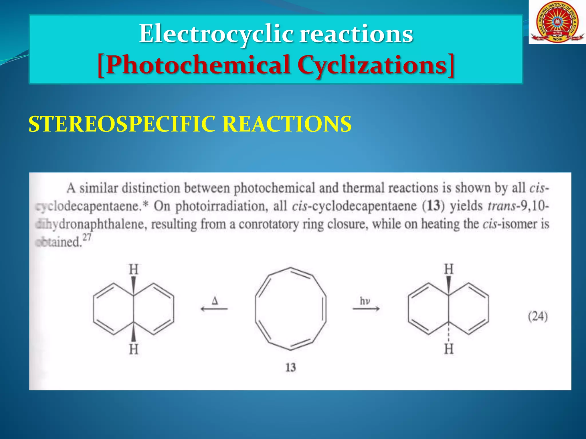 Electrocyclic reactions | PPTX