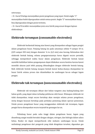 las listrik Electrode welding, Teknik Industri, Randy Suwandy | PDF