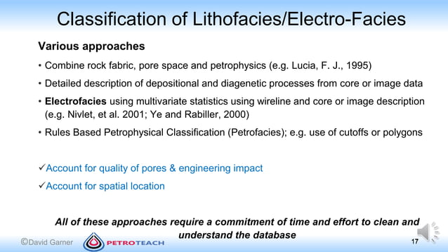 Electrofacies a guided machine learning for practice of geomodelling | PPT