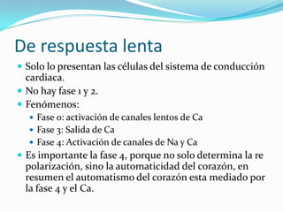 Electrofisiología cardiaca | PPTX