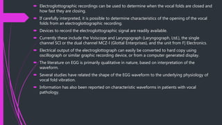 Electroglottography & Inverse Filtering Procedures | PPTX