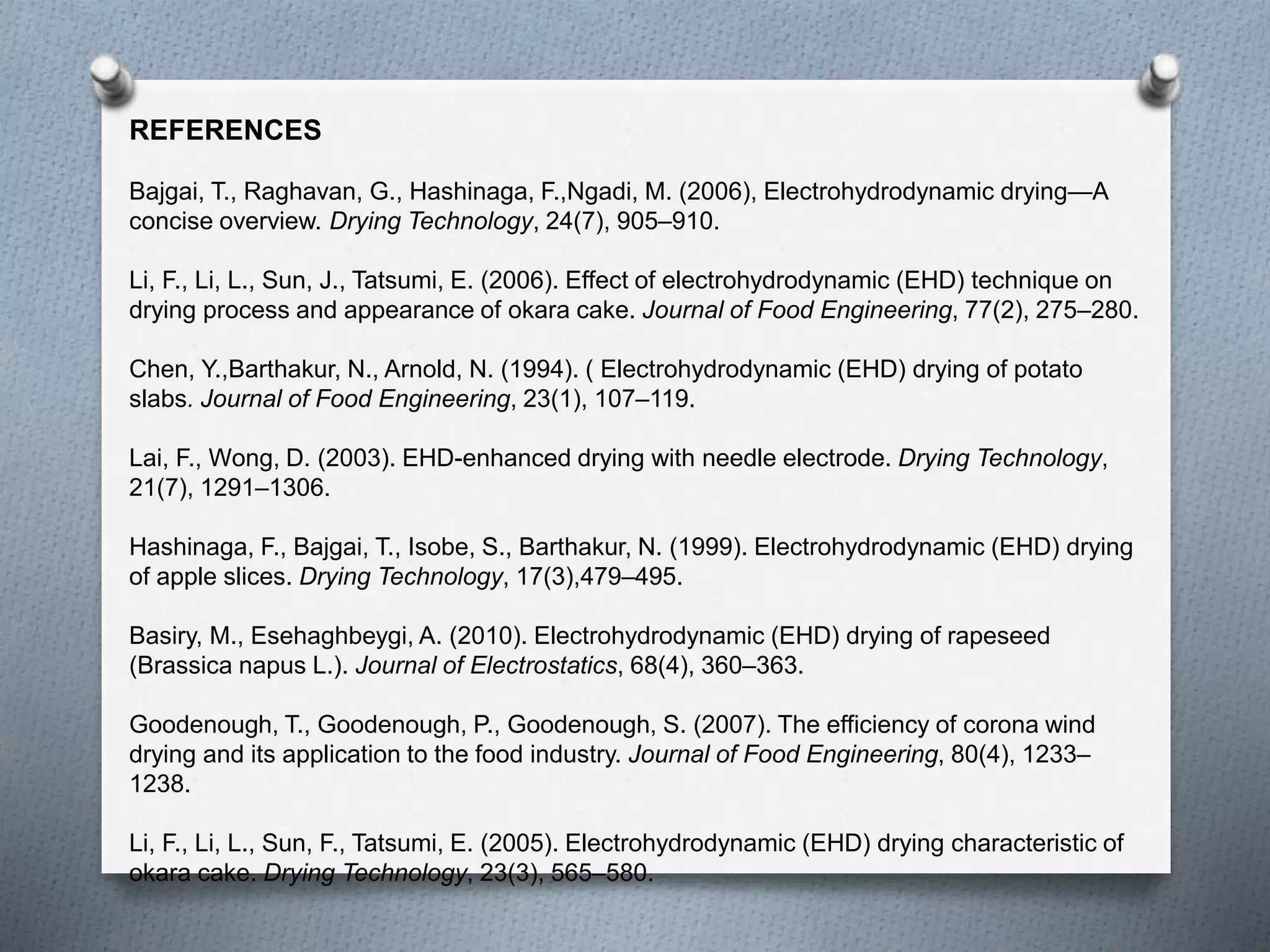 Electrohydrodynamic drying | PPTX