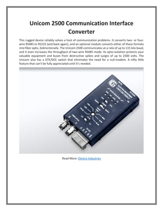 Communication Converter Energy Reporting Products | Electro industries ...