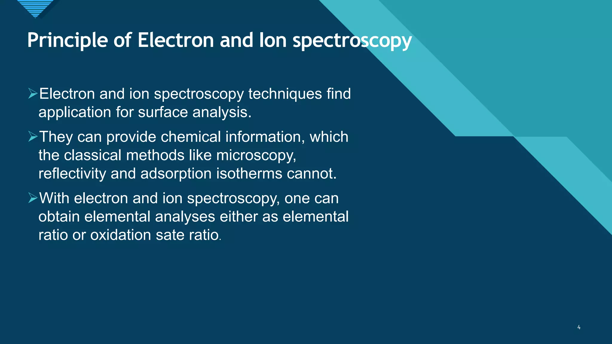 Electron and ion spectroscopy. | PPTX