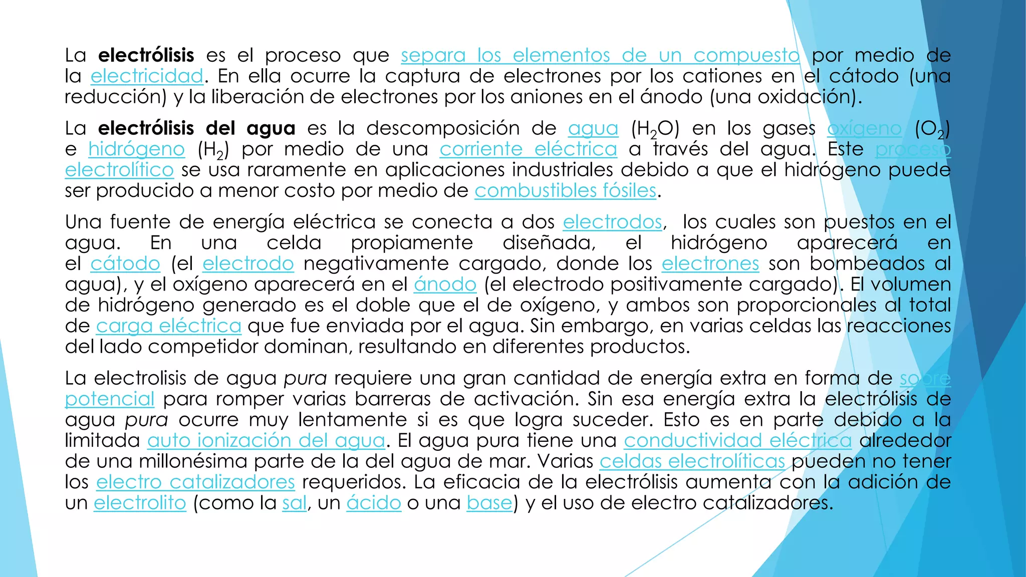 Electrolisis del agua | PPTX