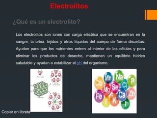 Electrolitos. Funciones y clasificaciónpptx | PPTX