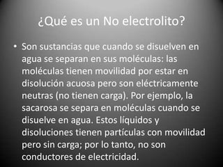 Electrolitros y no electrolitros | PPTX