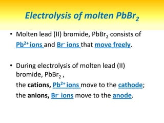 Electrolysis part 2: molten compound | PPTX