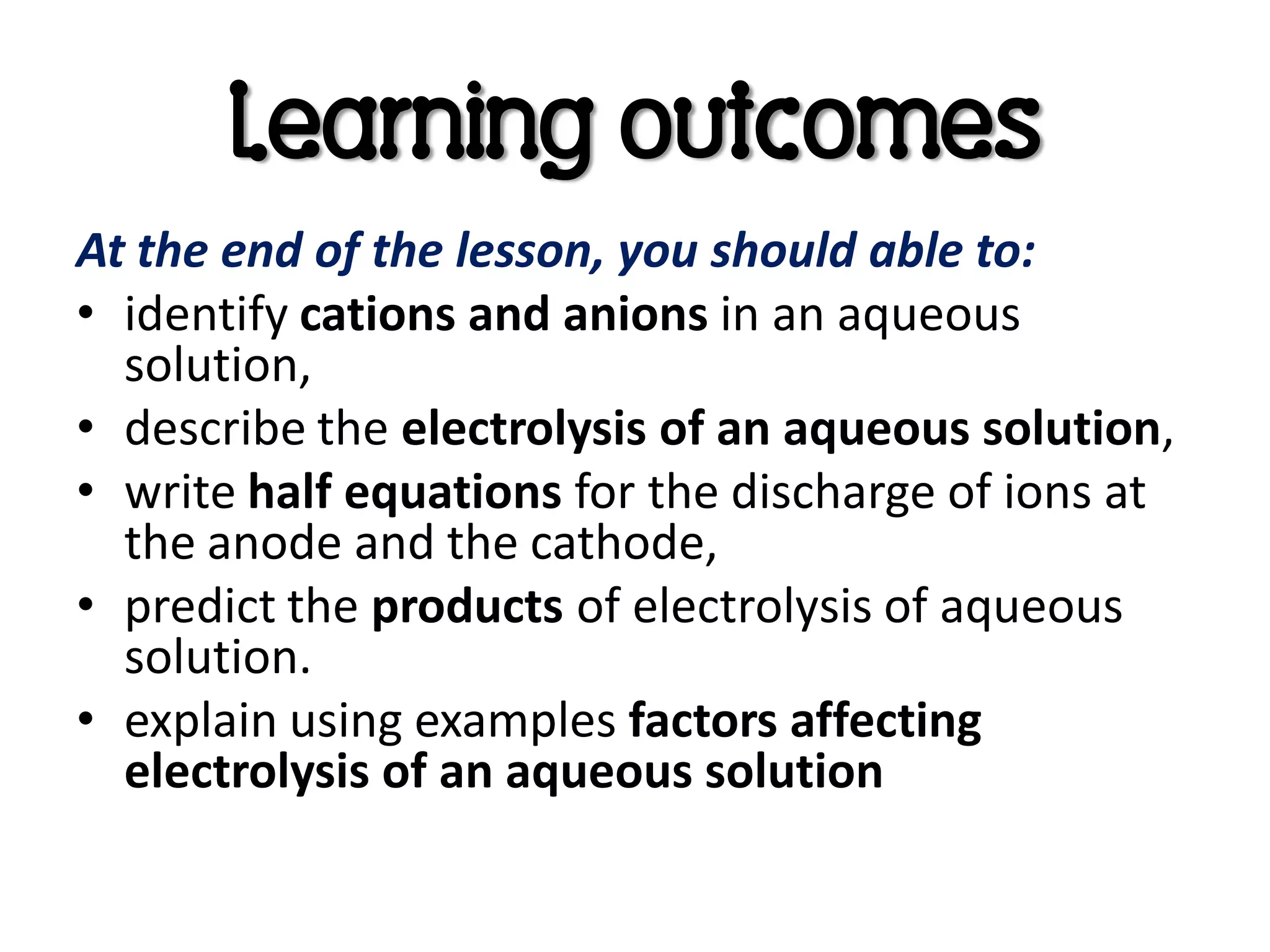 Electrolysis part 3 aqueous solution | PDF