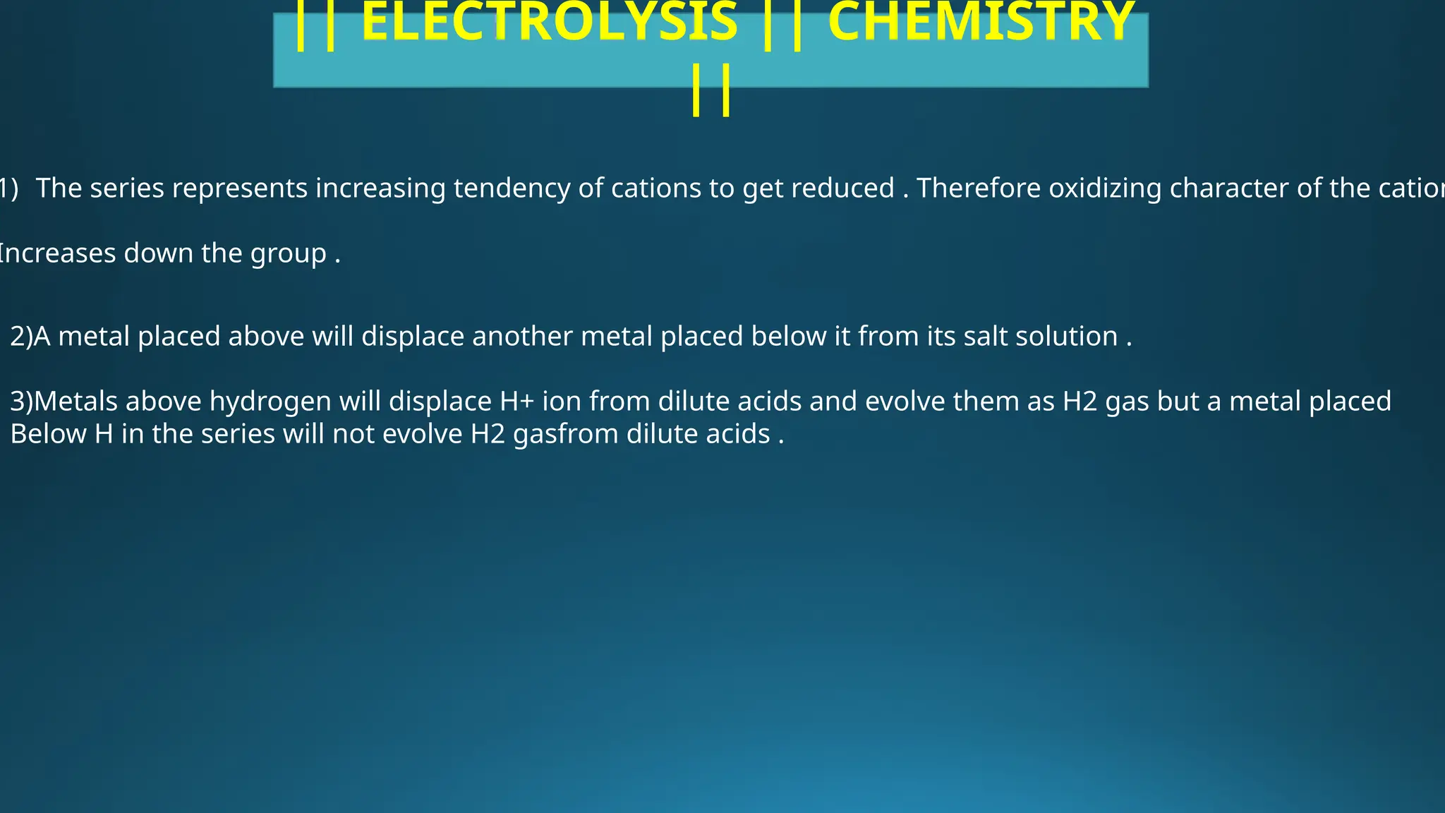 ELECTROLYSIS PPT.pptxvghjkghjvhjcbbvhjmvgnb | PPTX