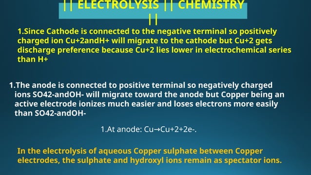 ELECTROLYSIS PPT.pptxvghjkghjvhjcbbvhjmvgnb | PPTX