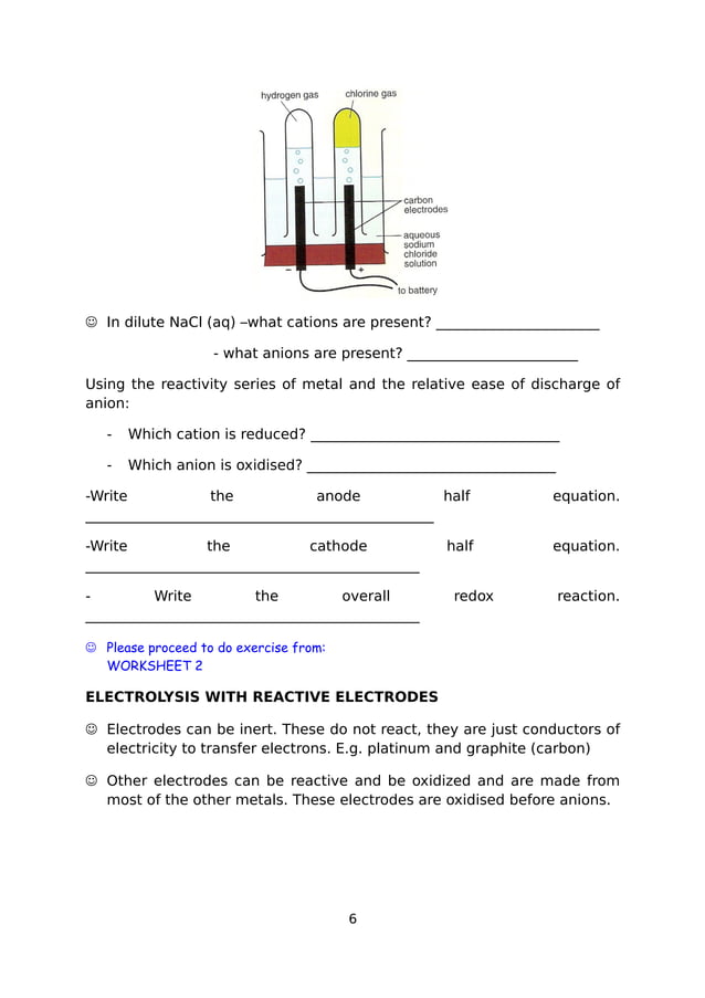 Electrolysis self pace notes | PDF