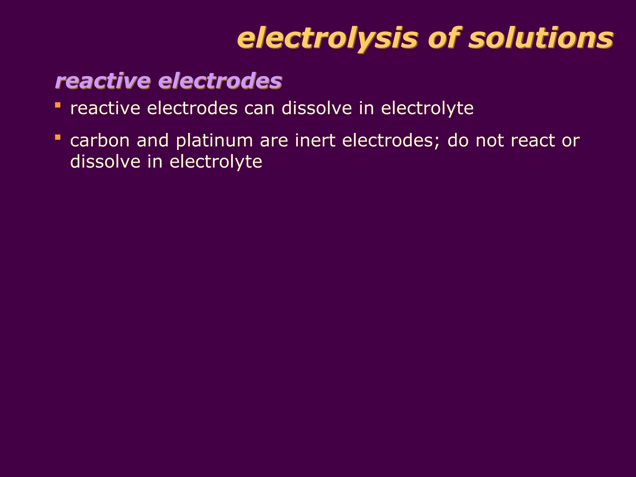 electrolysis of different kind of solutions | PPT