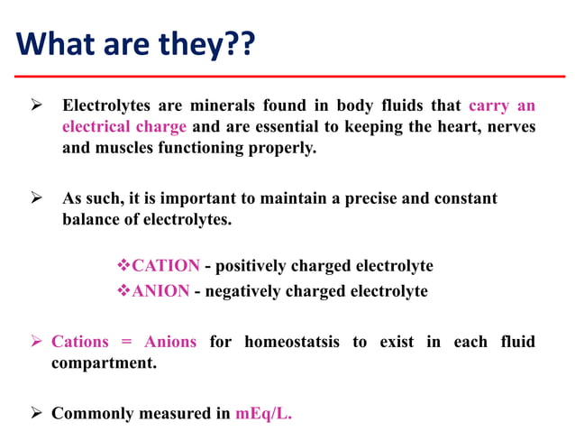 Electrolyte | PPTX | Endocrine and Metabolic Diseases | Diseases and ...
