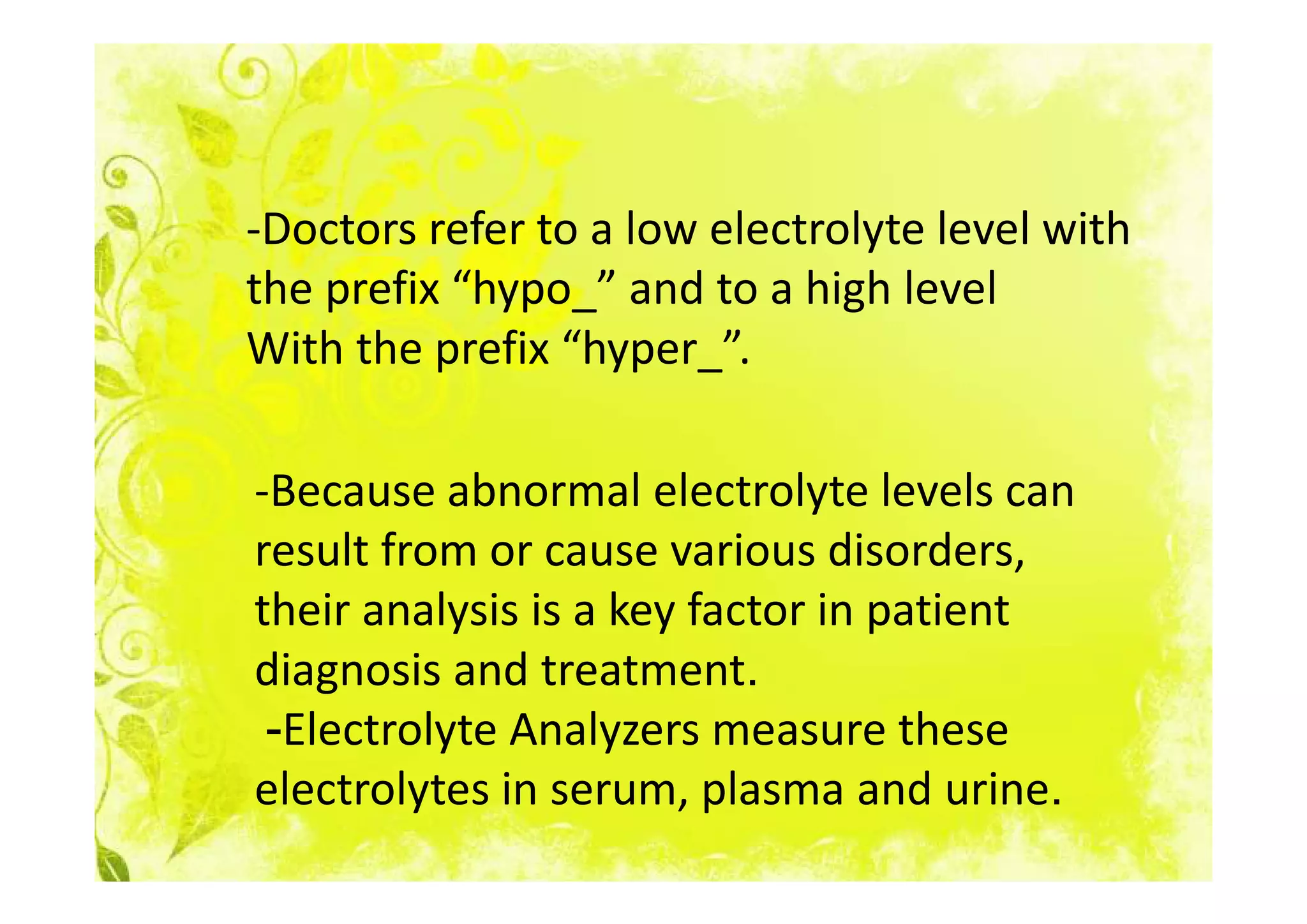 Electrolyte Analyzer.Pptx [Autosaved] | PDF