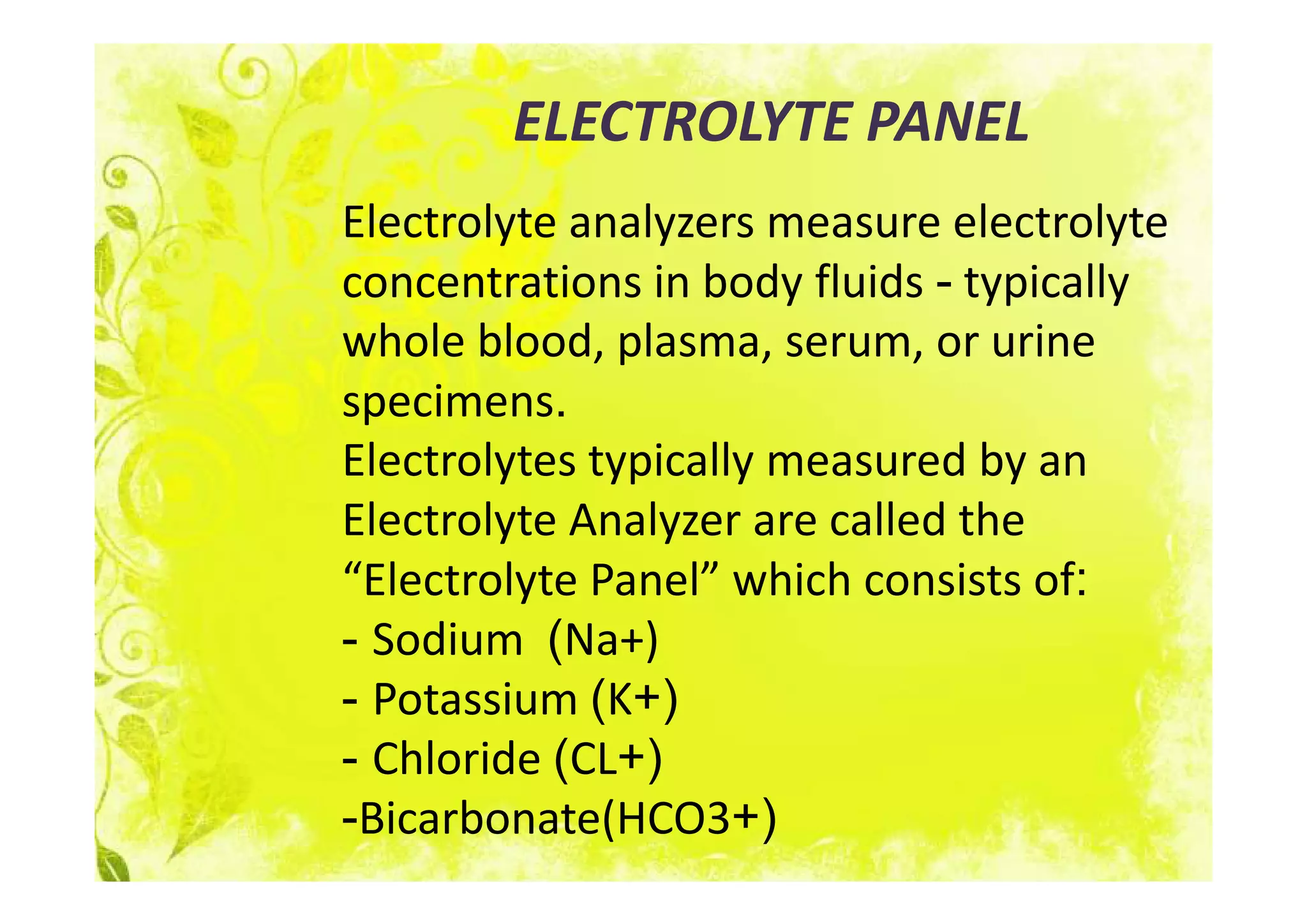 Electrolyte Analyzer.Pptx [Autosaved] | PDF