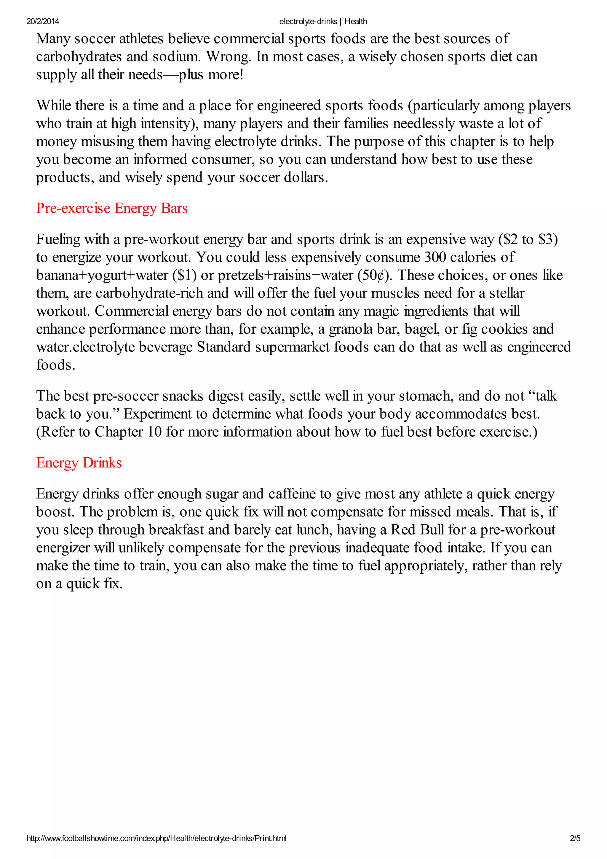 Electrolyte drinks | PDF