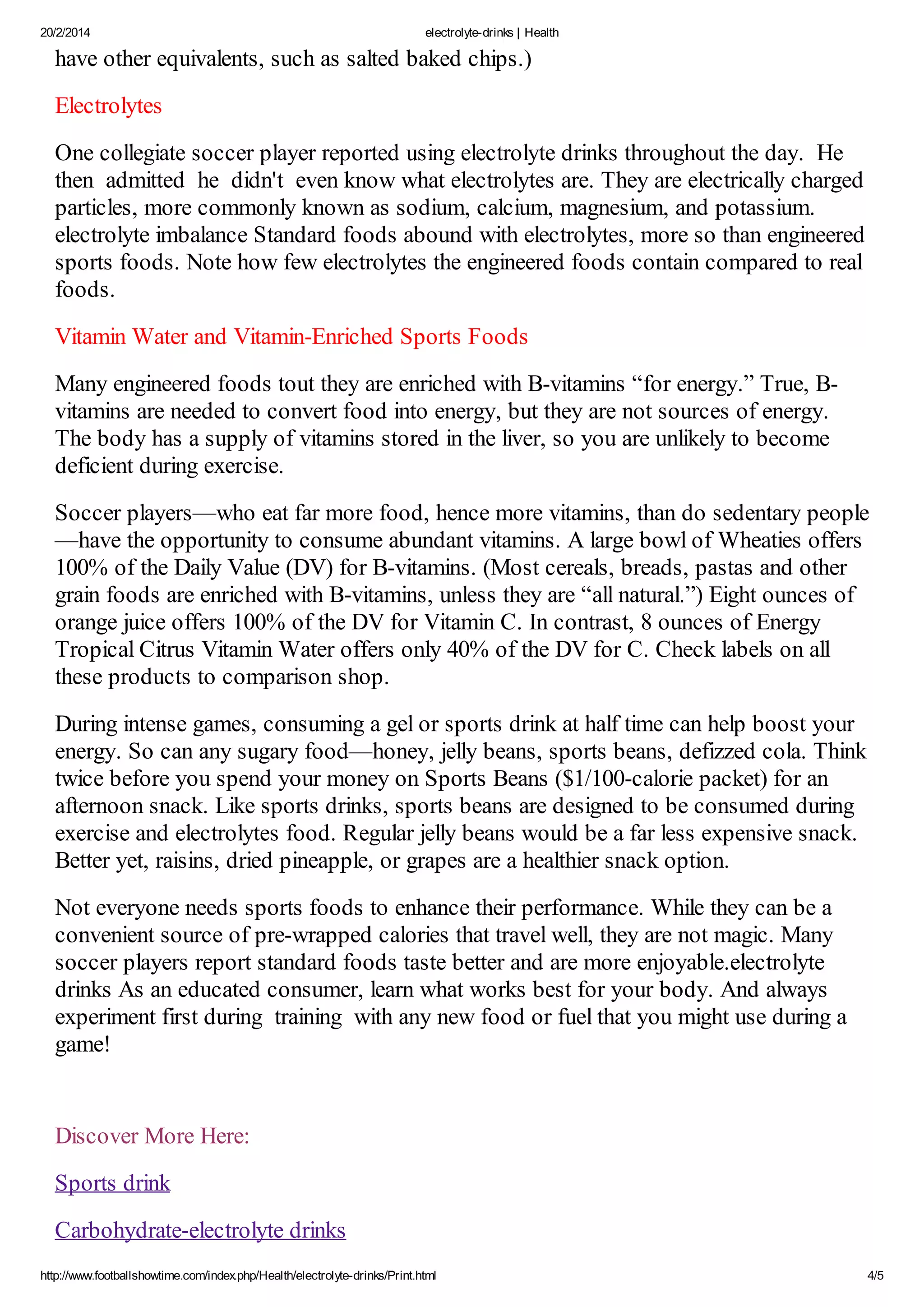 Electrolyte drinks | PDF