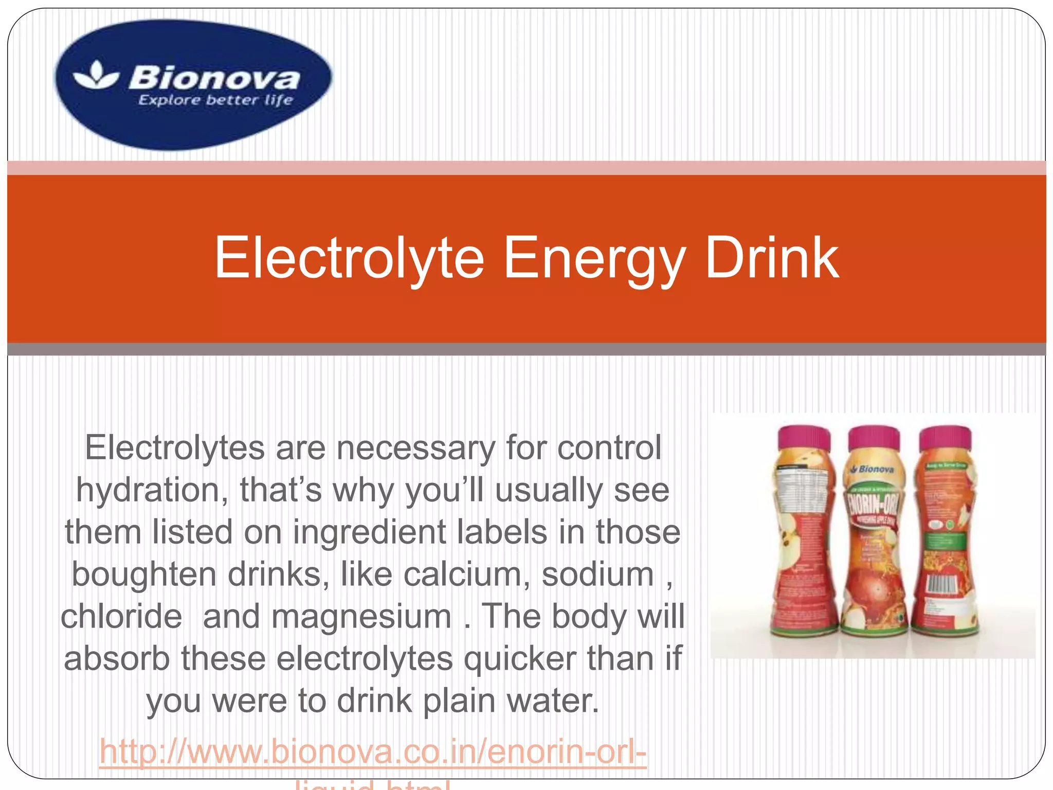 Electrolyte energy drink | PPTX