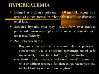 Electrolyte imbalance potassium | PPT