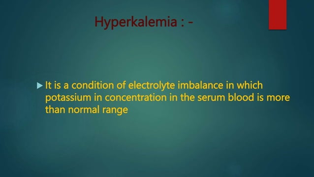 electrolyte imbalance, potassium, Hypokalemia & hyperkalemia.pptx ...