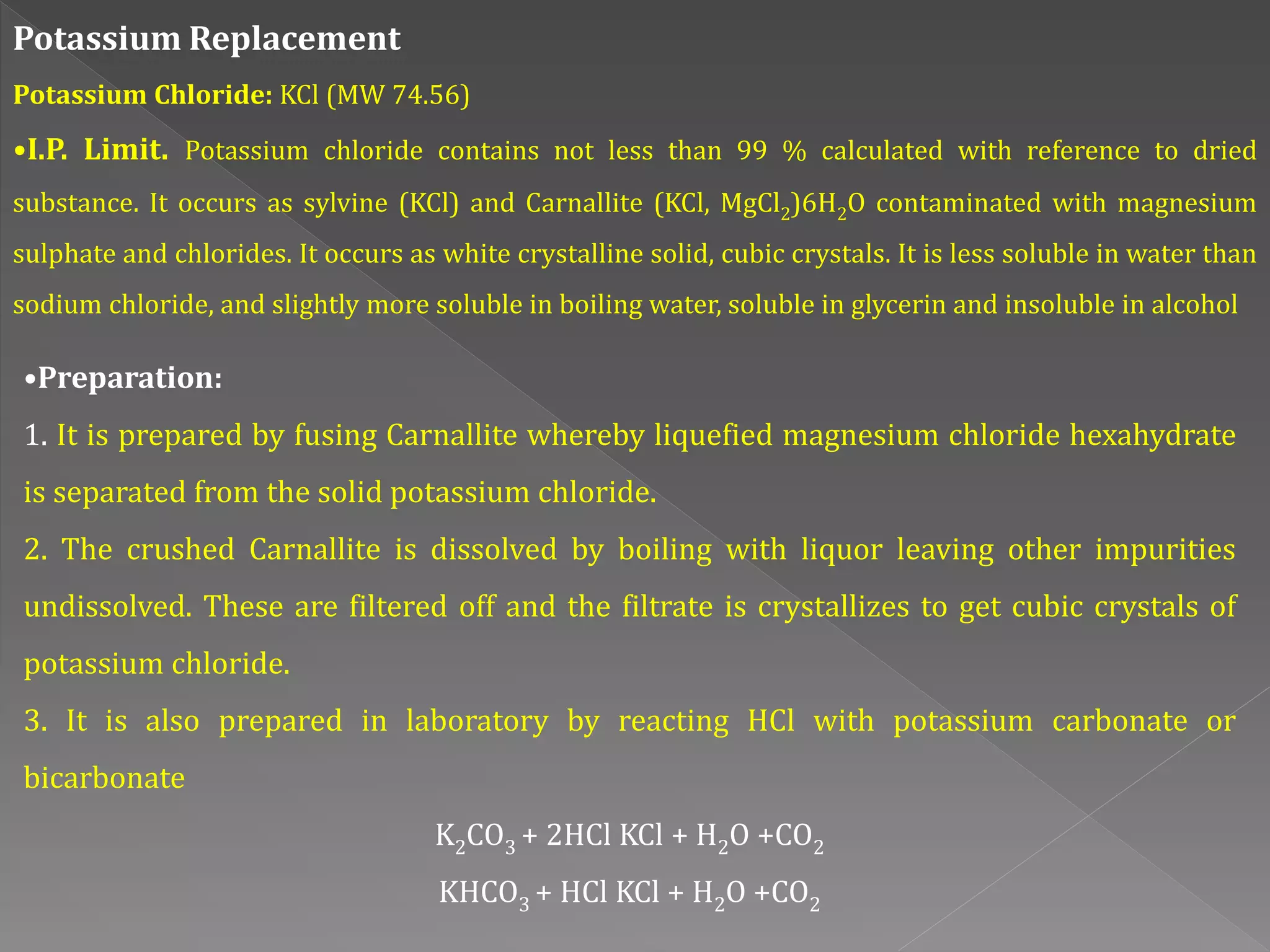 Electrolyte replenishers in Inorganic chemistry / Body therapy | PPT