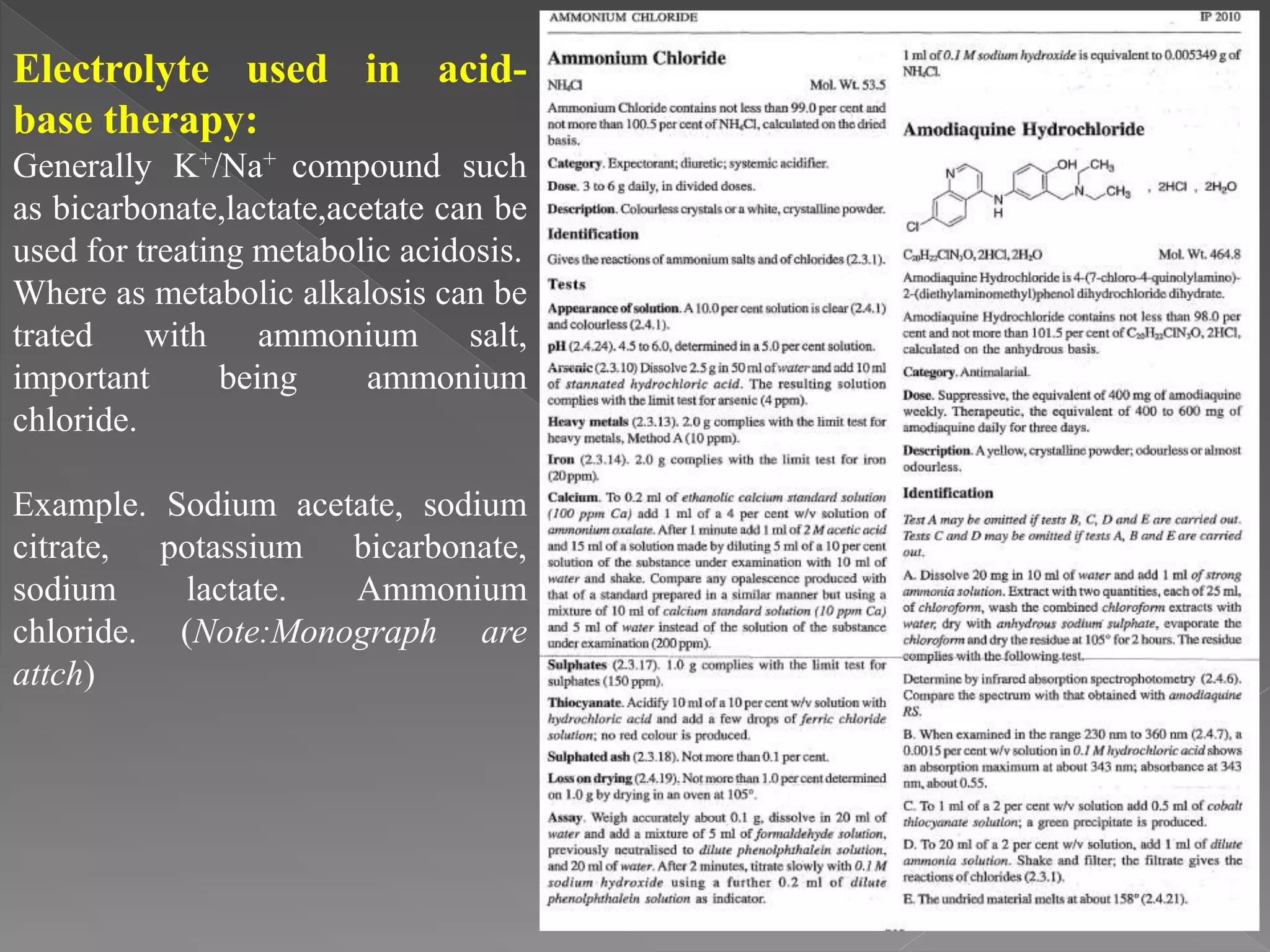 Electrolyte replenishers in Inorganic chemistry / Body therapy | PPT