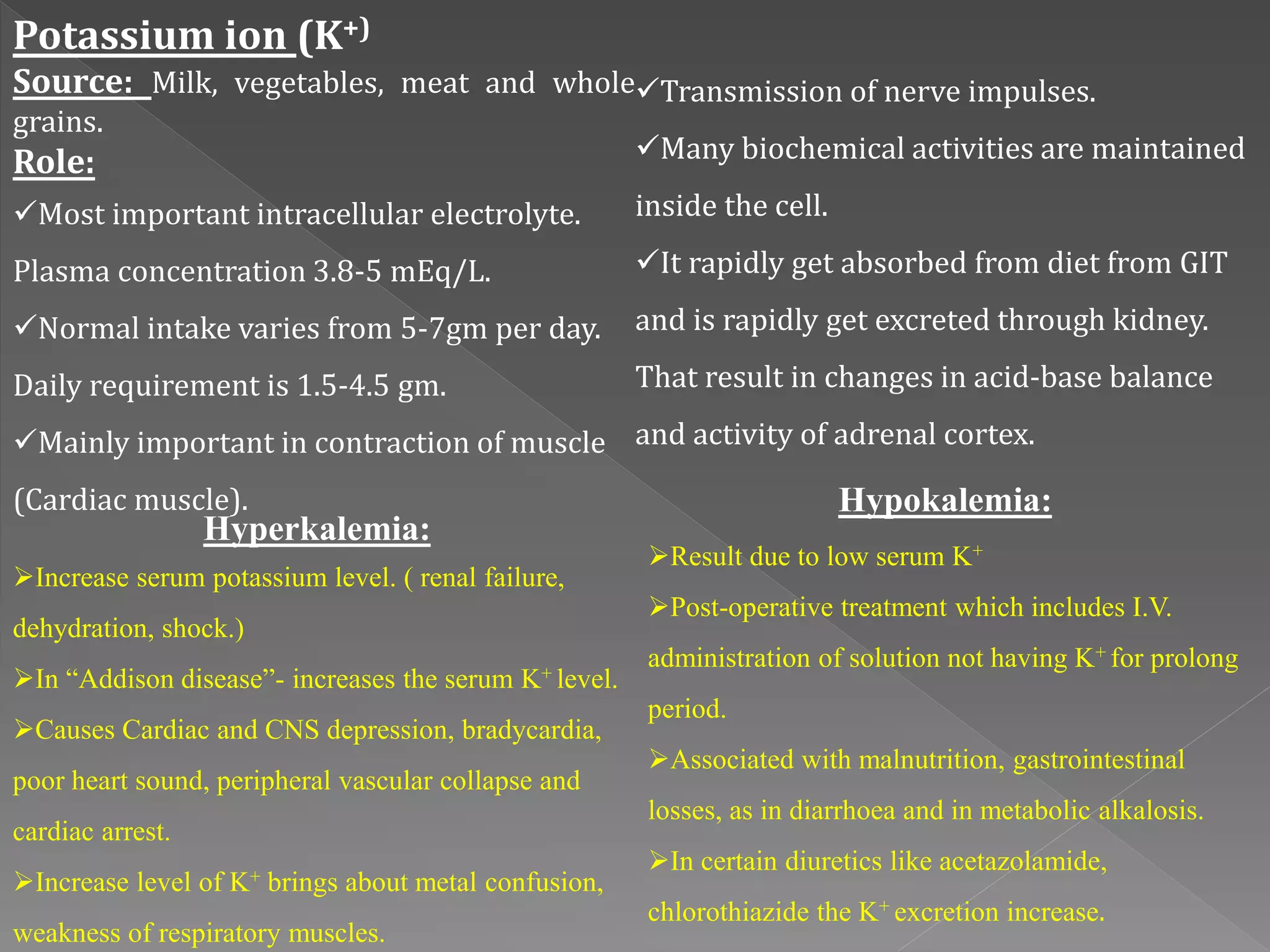 Electrolyte replenishers in Inorganic chemistry / Body therapy | PPT