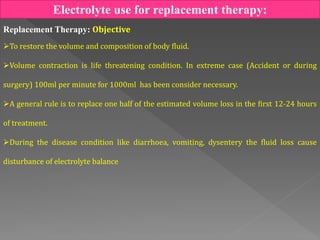 Electrolyte replenishers in Inorganic chemistry / Body therapy | PPT